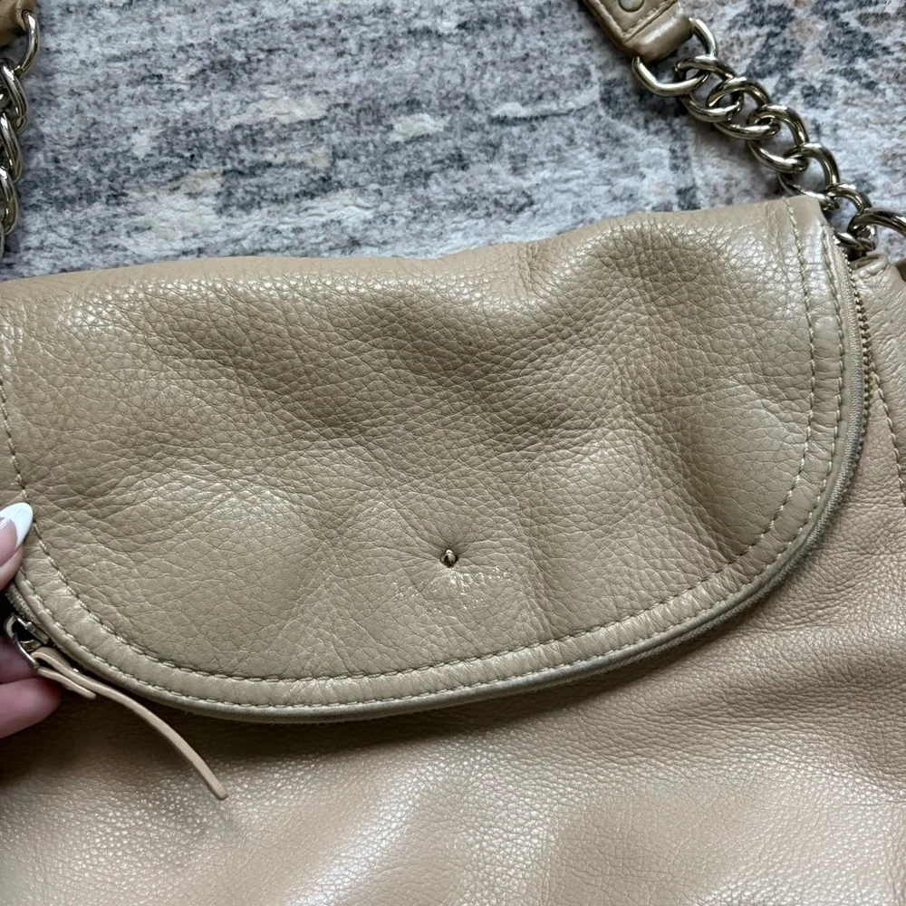 kate spade | Bags | Kate Spade Hobo Shoulder Bag Taupe Tan Leather ...